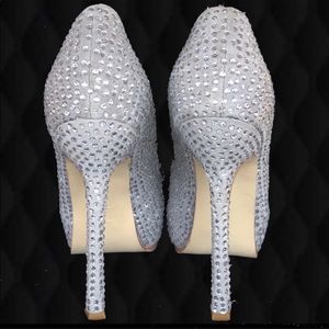 Custom 👠 | Shoes | Grey And Silver Rhinestone Platform Heels | Poshmark